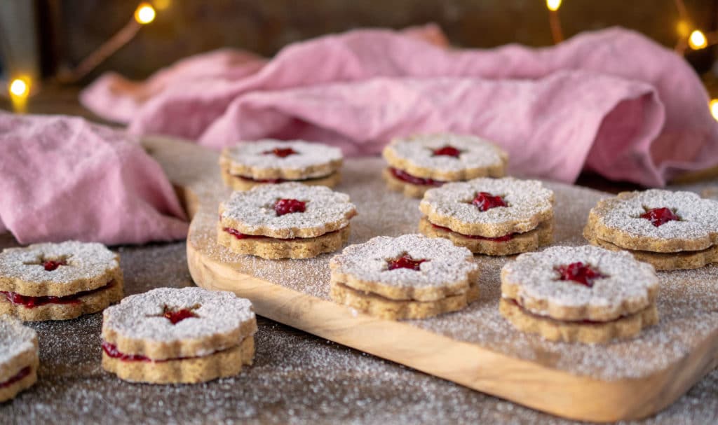 Raspberry Lemon Linzer Cookies - Crystal Dawn Culinary